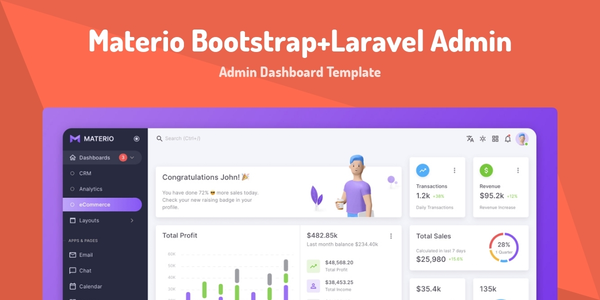 Materio Bootstraplaravel Admin Admin Dashboard Template Made With Laravel
